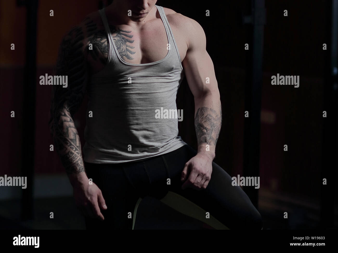 confident man bodybuilder in the gym.photo with copy space.sport and ...