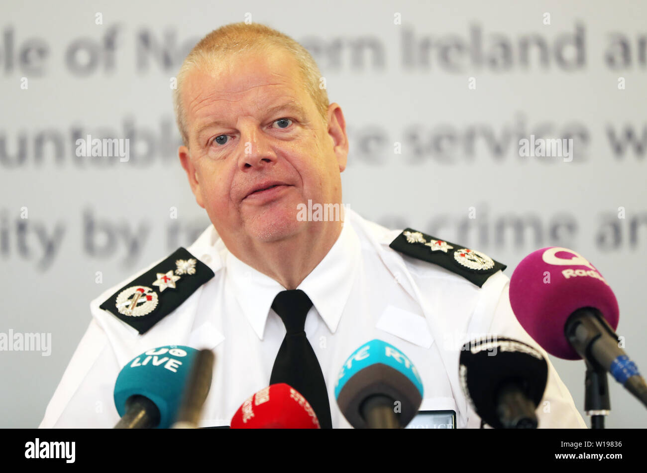 Northern Ireland's new Chief Constable Simon Byrne at a press ...