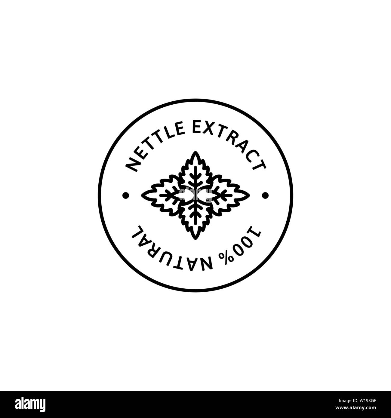 Nettle Flower herbal organic badge and icon in trend linear style ...