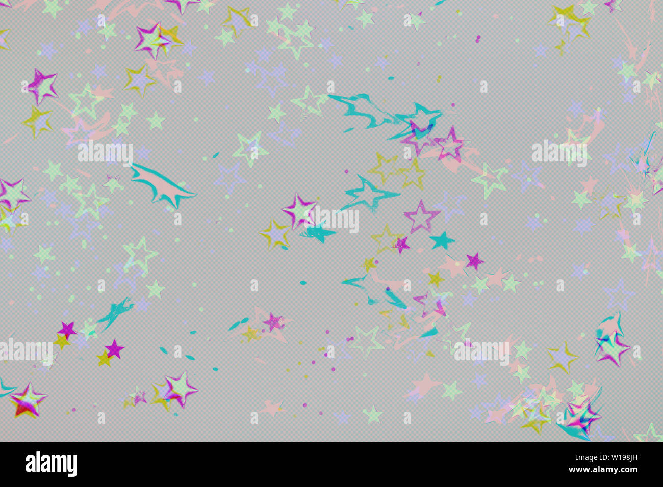 Golden stars glitter on grey background nwith glitch effect Stock Photo ...