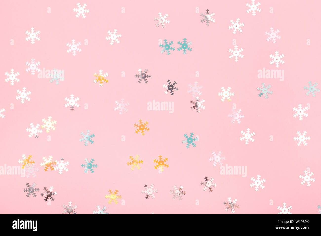 Creamy background with delicate holographic snowflakes. Perfect ...
