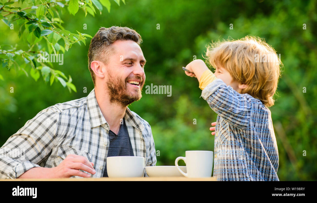 they love eating together. Weekend breakfast. healthy food. Family day ...