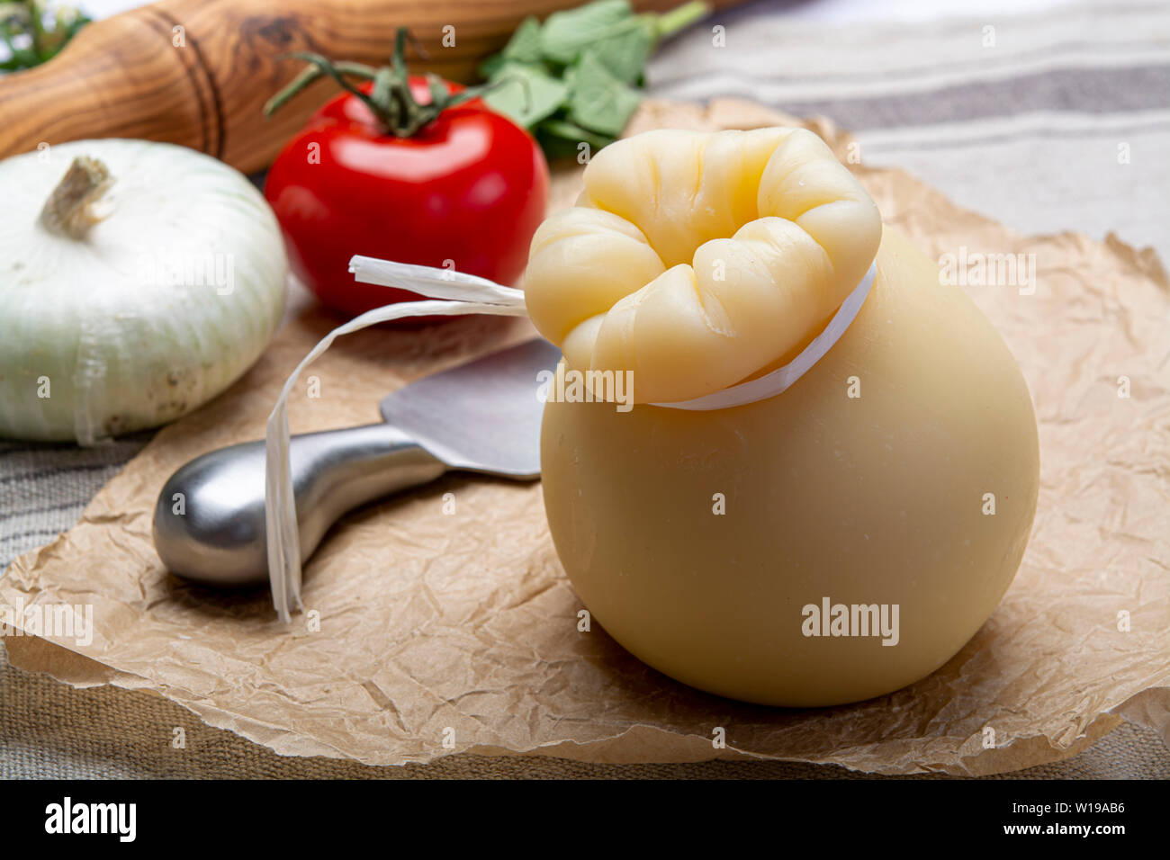 Cheese collection, Italian provolone or provola caciocavallo hard ...