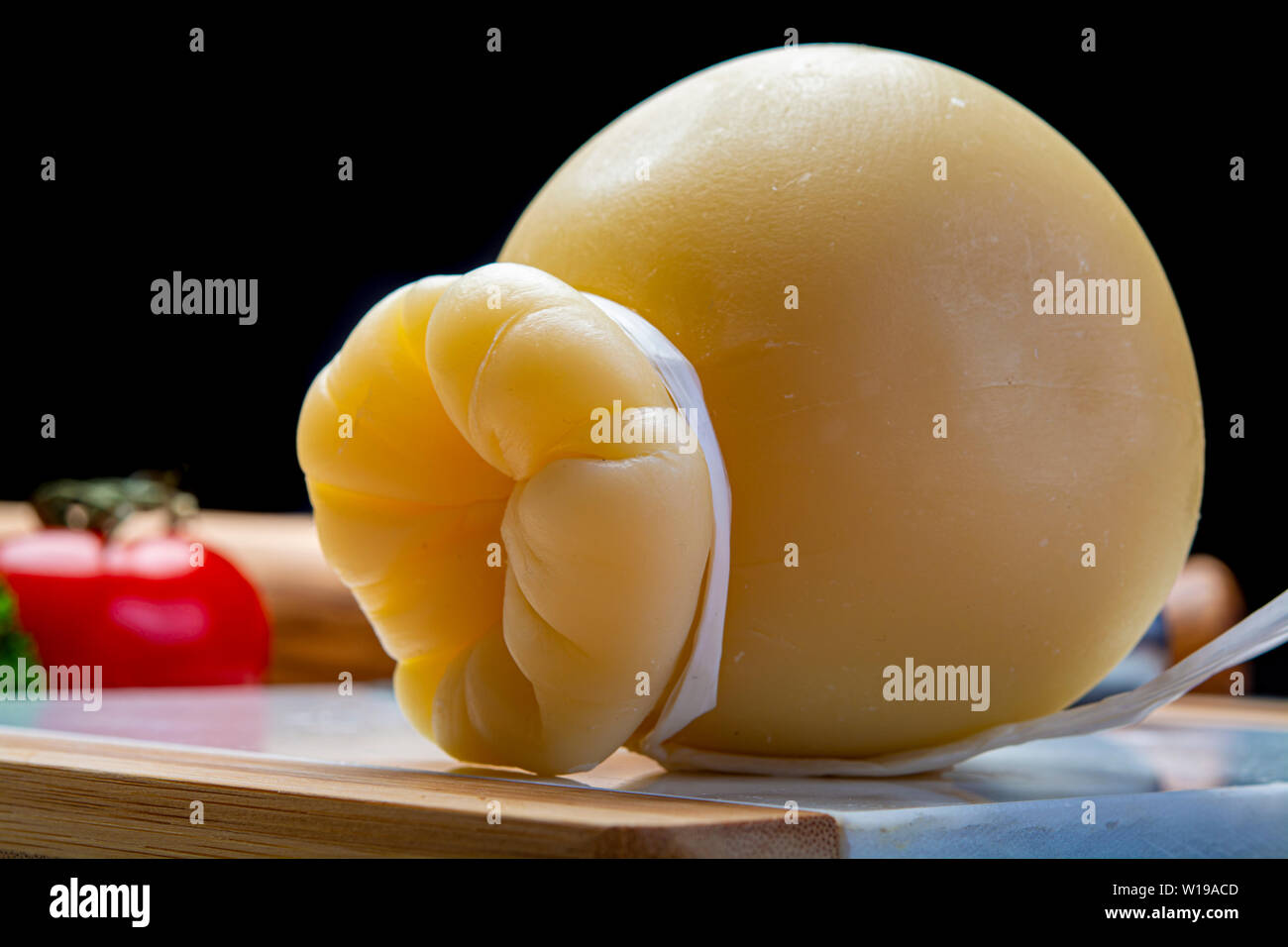 Cheese collection, Italian provolone or provola caciocavallo hard and ...