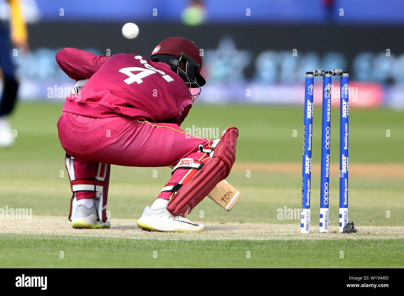 West Indies' Shai Hope in action during the ICC cricket World Cup group ...