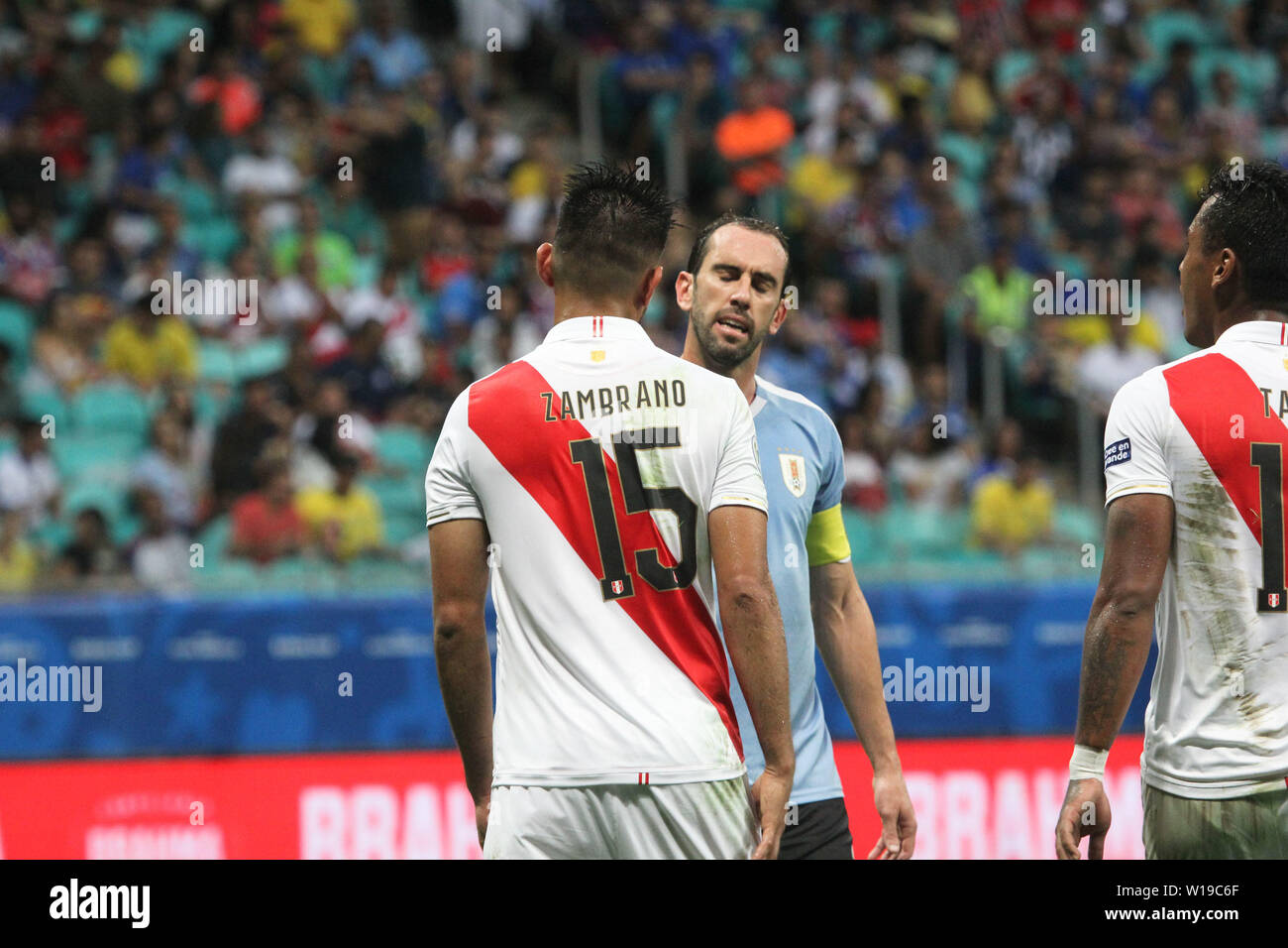 The match between Uruguay and Peru,valid for the quarterfinals of the ...