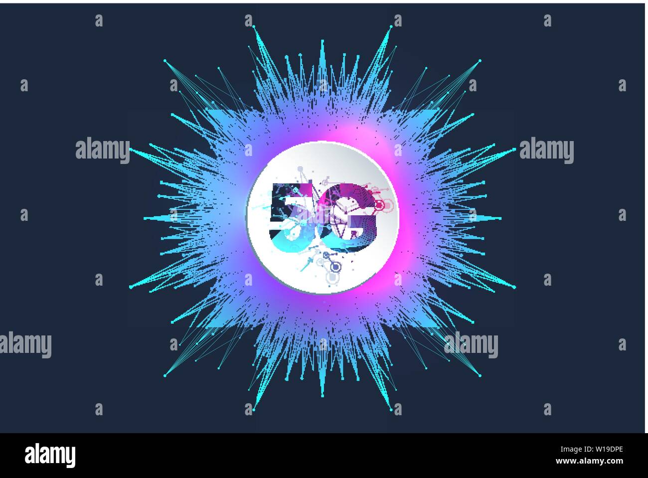 5G network wireless systems and internet vector illustration ...