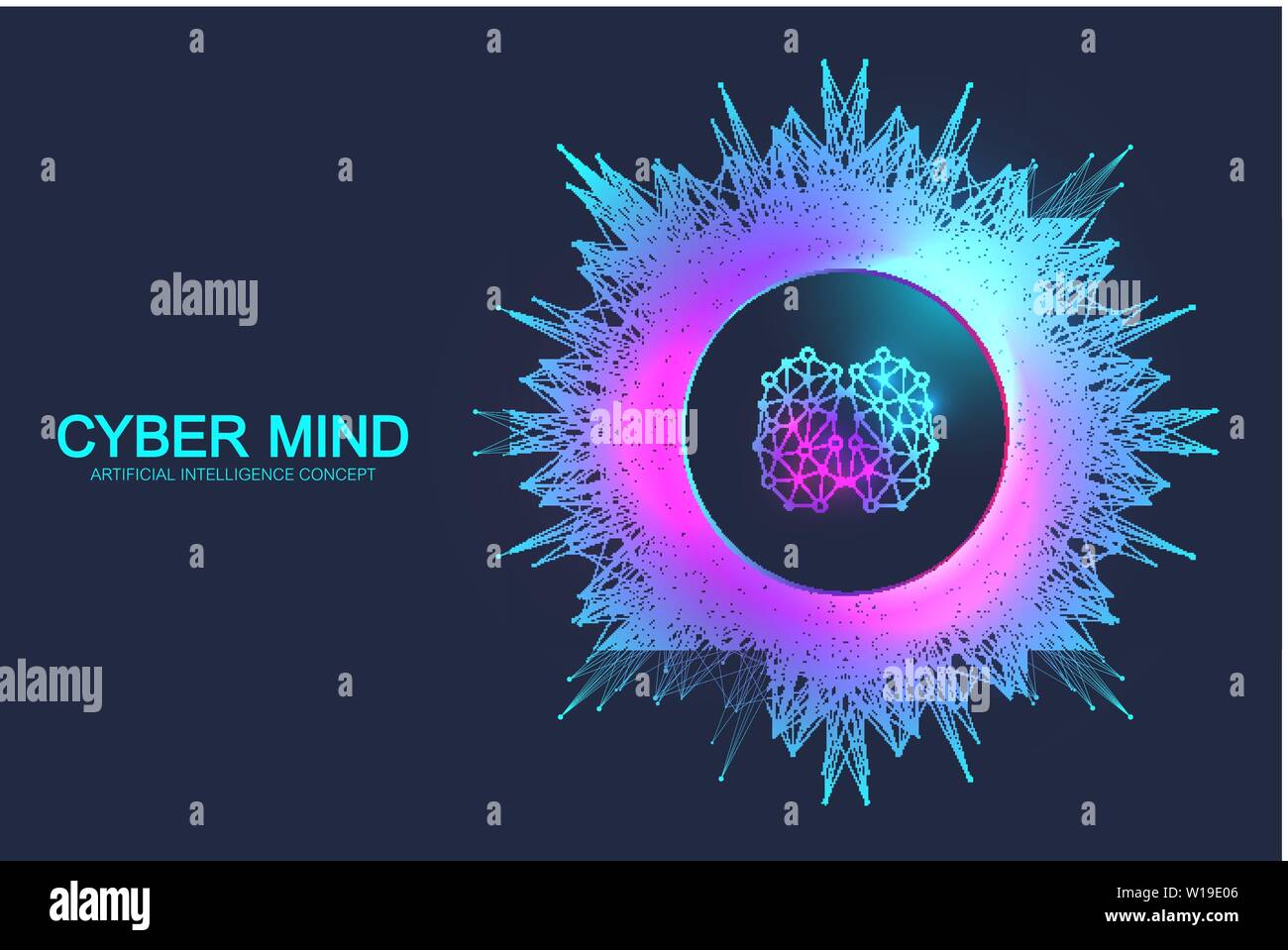 Cyber mind and Artificial Intelligence concept. Neural networks and ... Cyber mind and Artificial Intelligence concept. Neural networks and ...