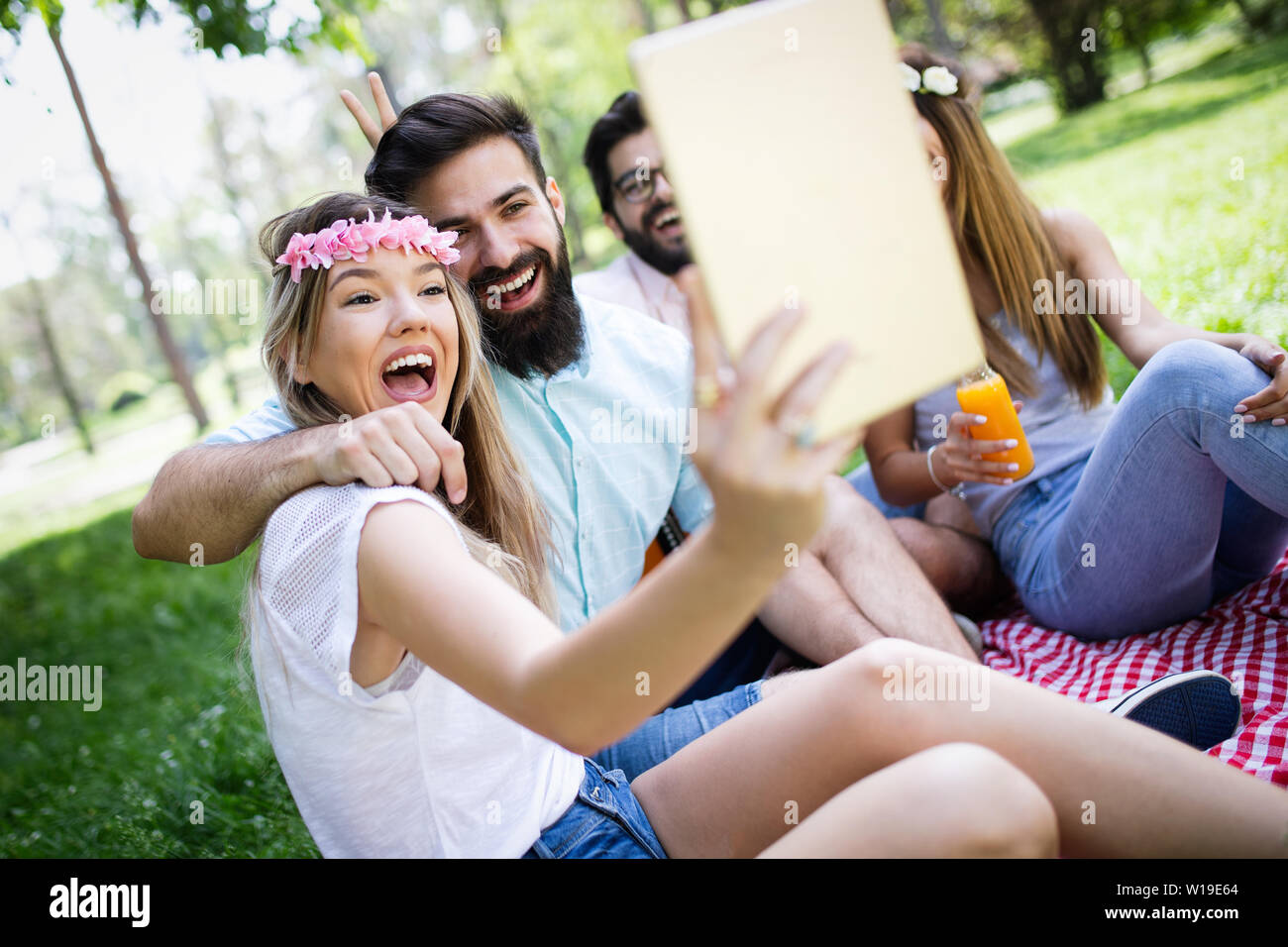 Women outside having fun hi-res stock photography and images - Alamy