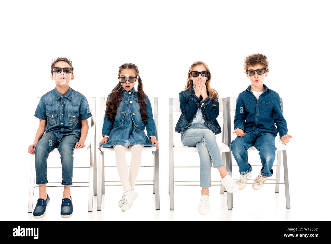 Elementary age amazed on white hi-res stock photography and images - Alamy