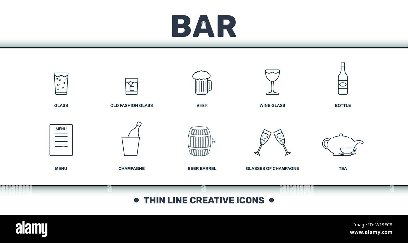 Restaurant bar icons Stock Vector Images - Alamy
