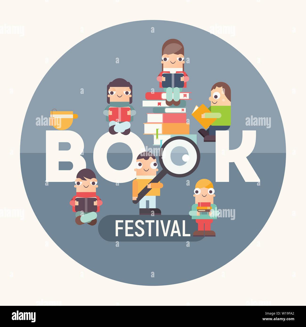Poster for Bookstore and Book Festival Advertising. Small Funny ...