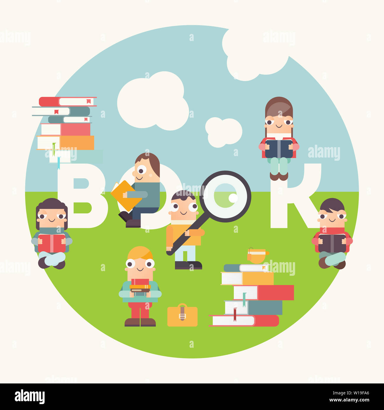 Poster for Bookstore and Book Festival Advertising. Small Funny ...