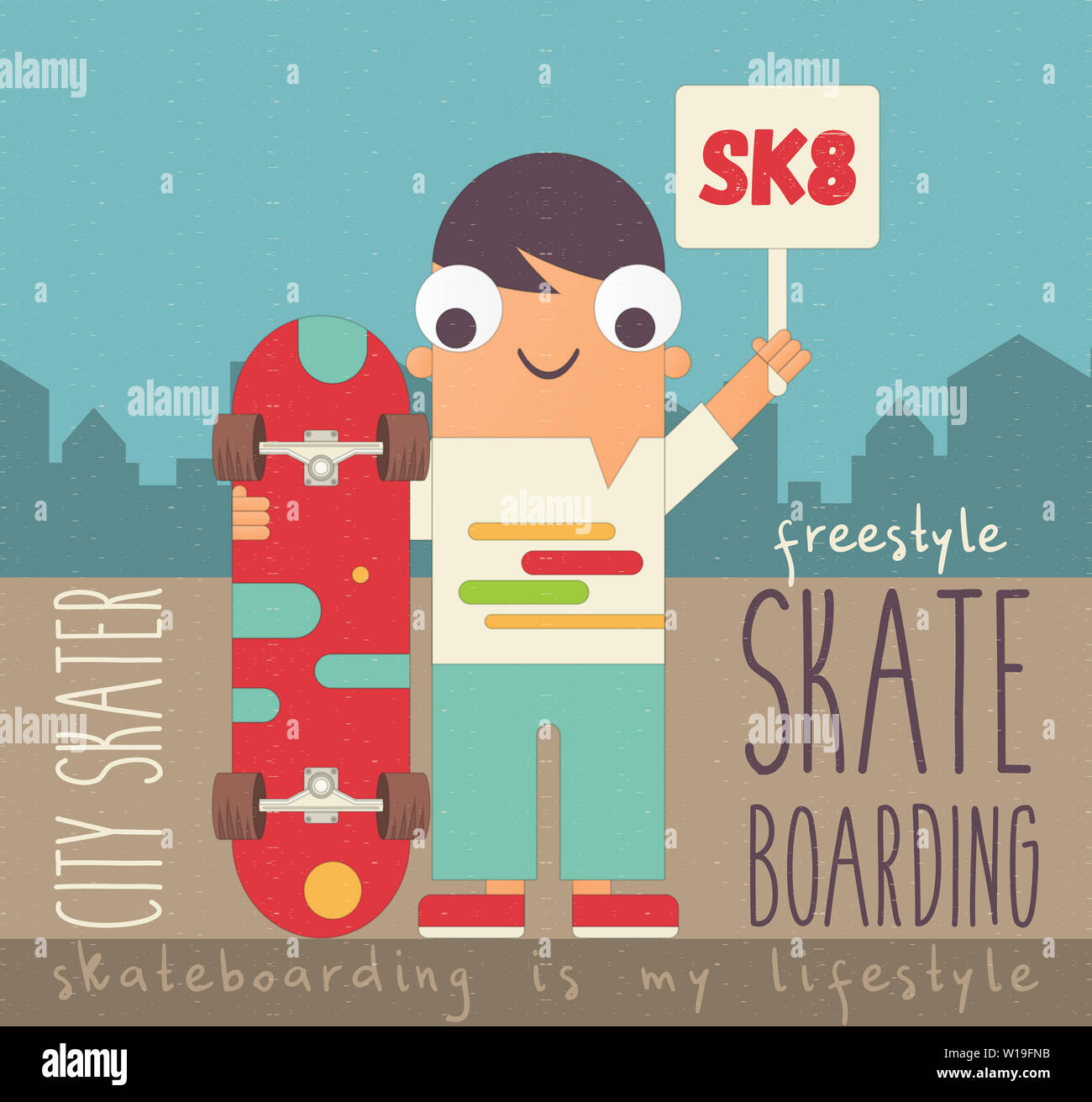 Young Love Skater Cartoon