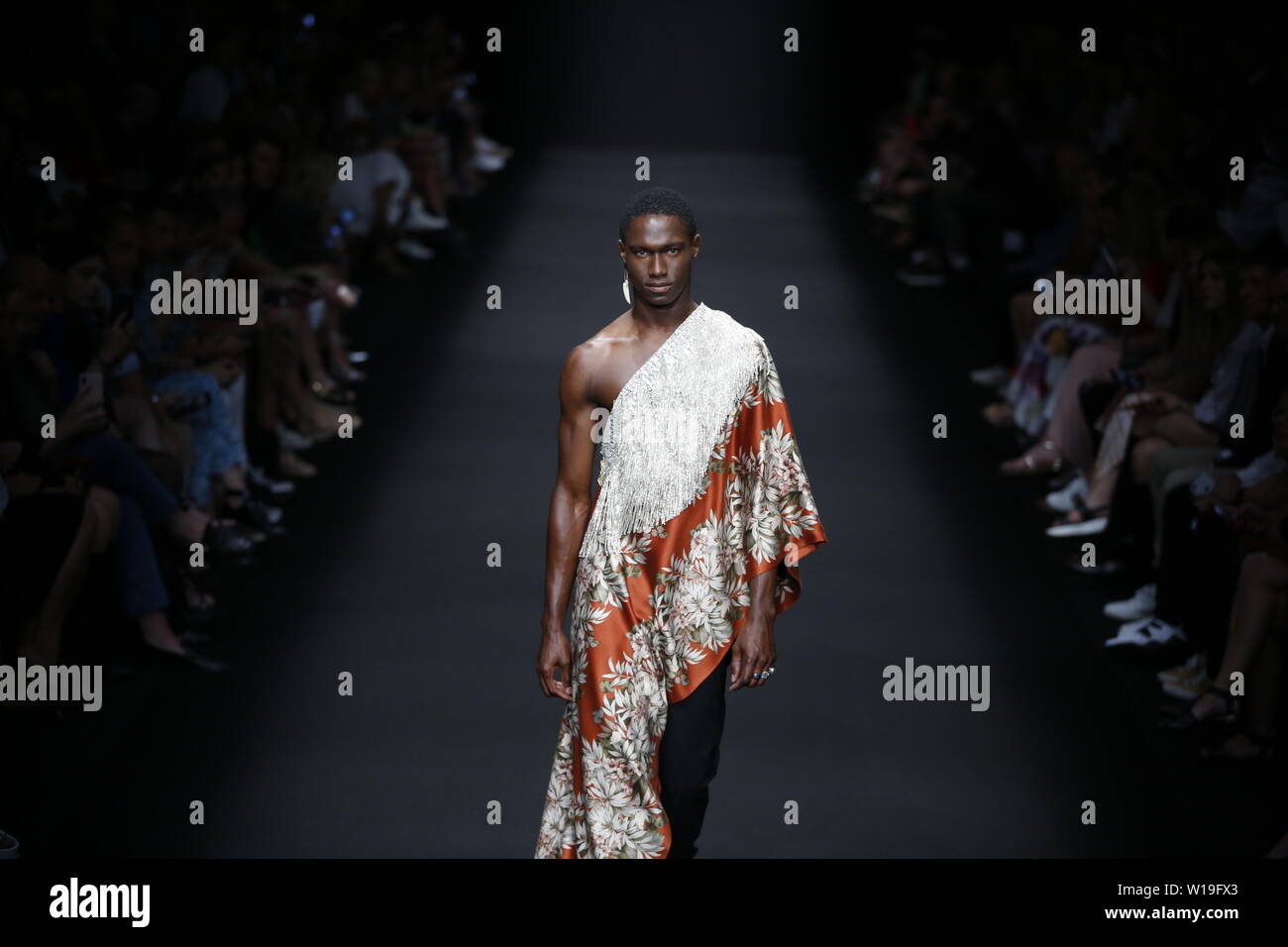 Berlin, Germany. 01st July, 2019. The photo shows models on the catwalk ...