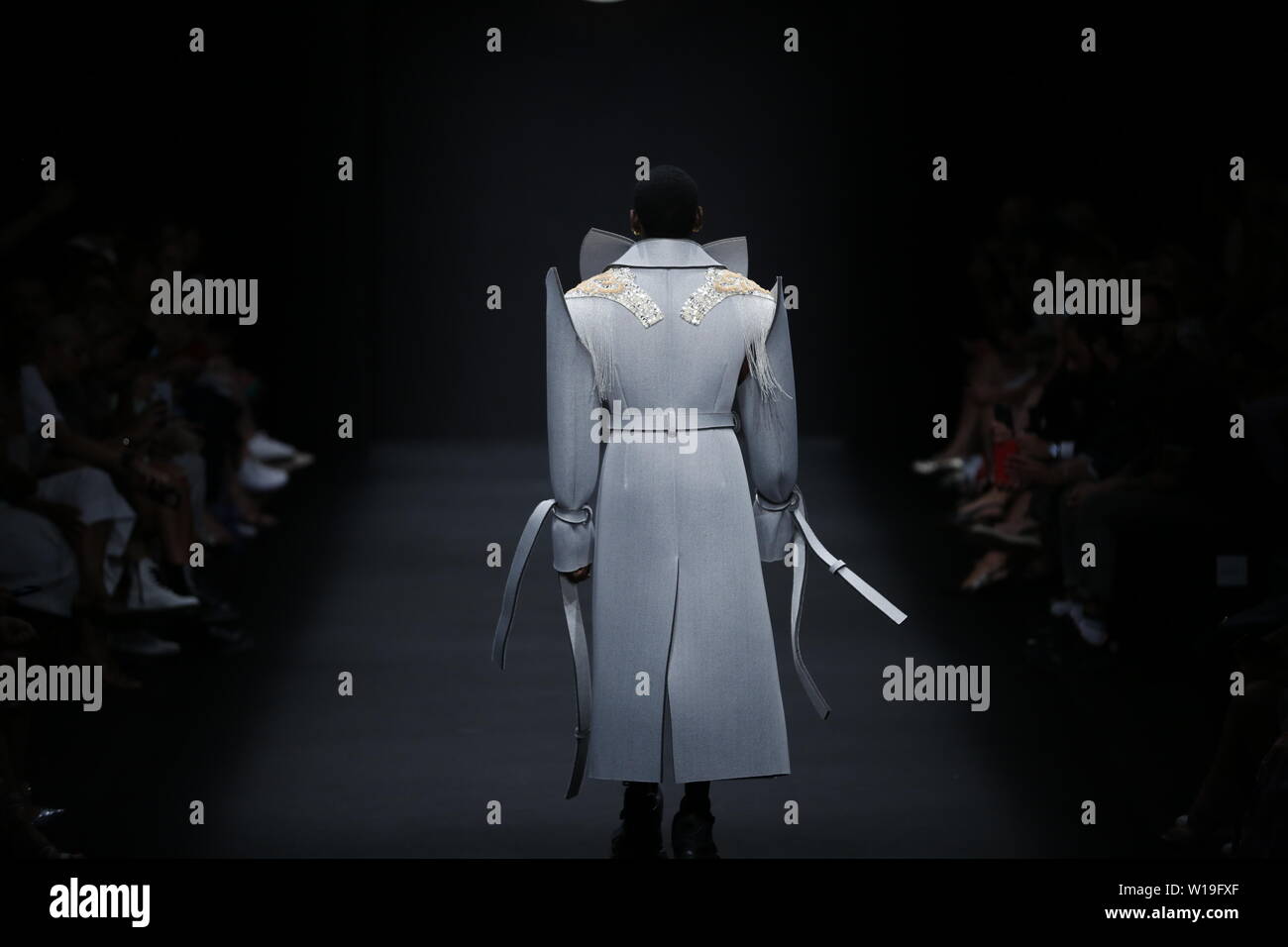 Berlin, Germany. 01st July, 2019. The photo shows models on the catwalk ...