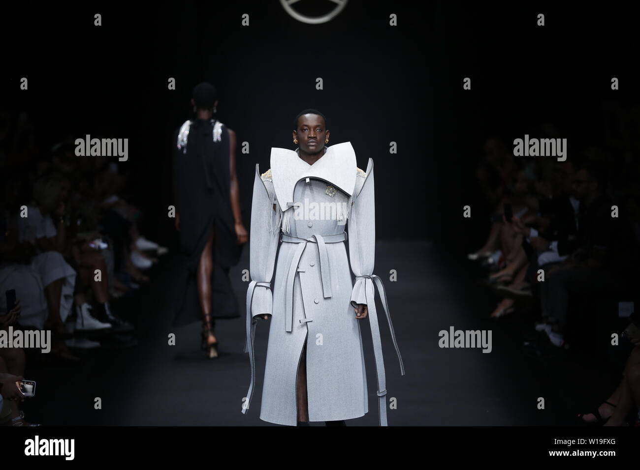 Berlin, Germany. 01st July, 2019. The photo shows models on the catwalk ...