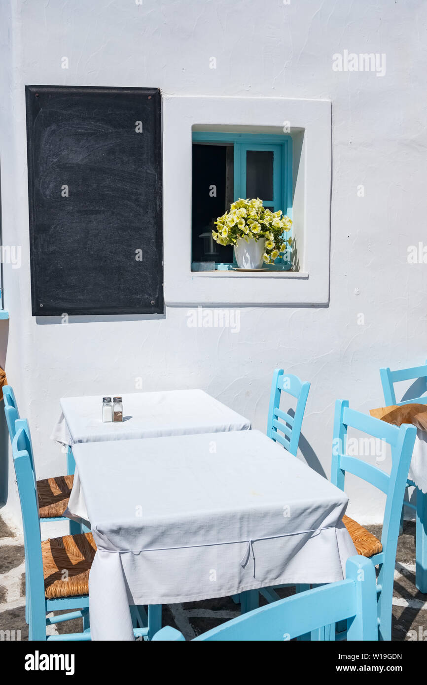 Typical greek cafe hi-res stock photography and images - Alamy