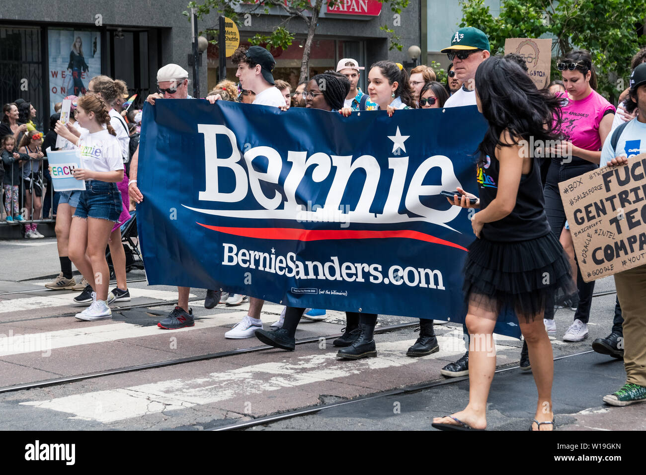 June 30, 2019 San Francisco / CA / USA - Young people carrying a sign ...
