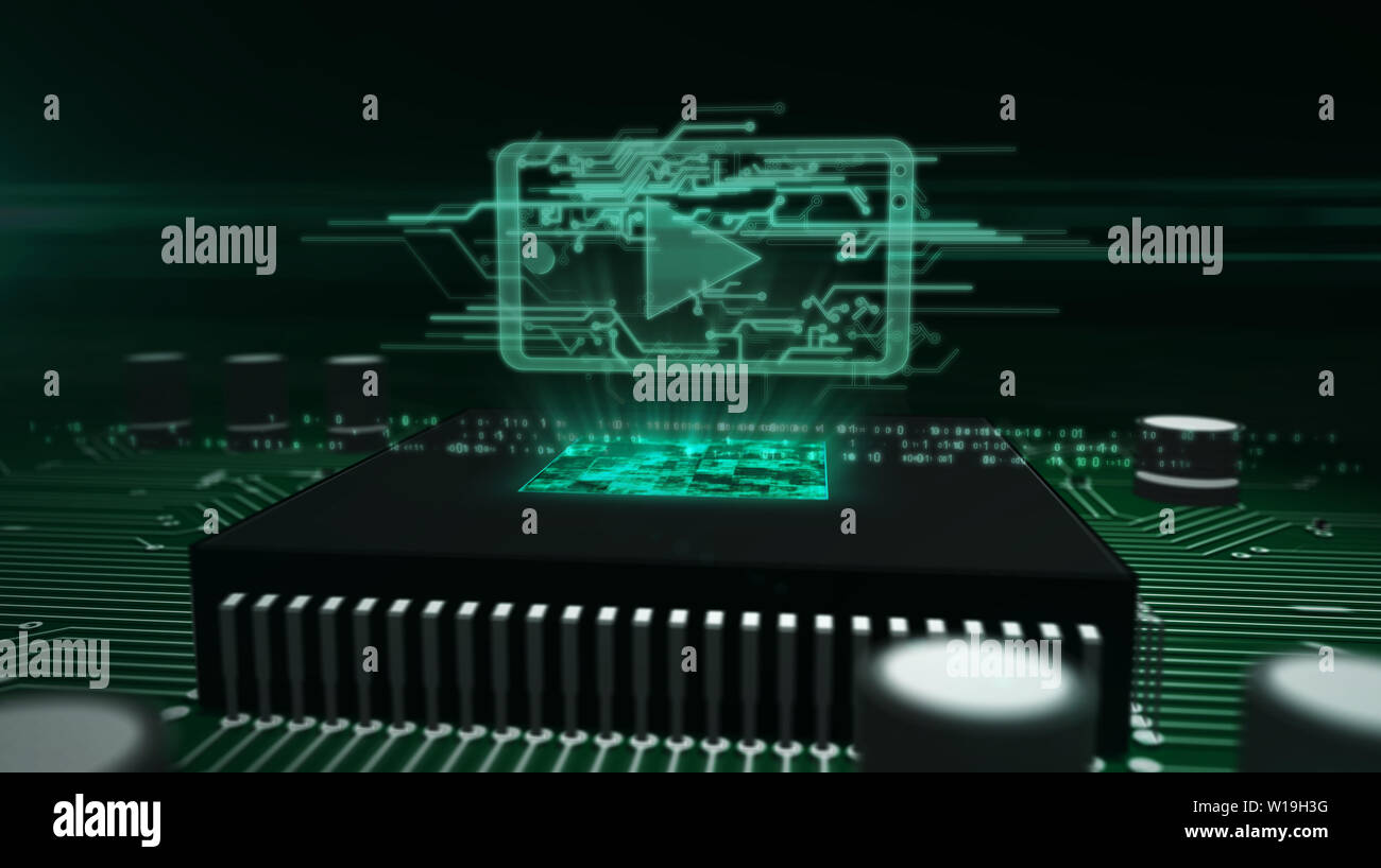 Futuristic concept of digital media, mobile player, broadcasting and ...