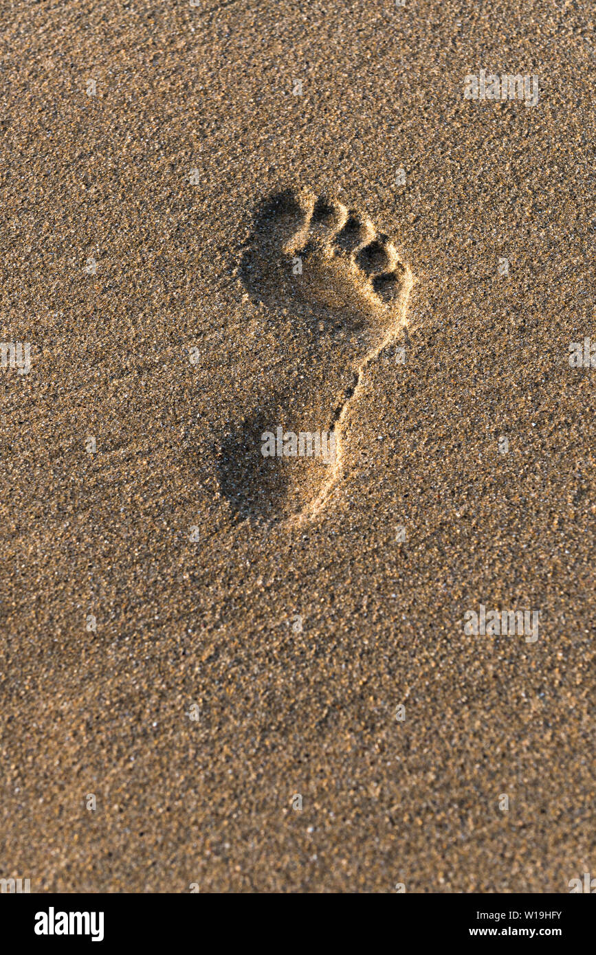 Single footprint on the beach hi-res stock photography and images - Alamy