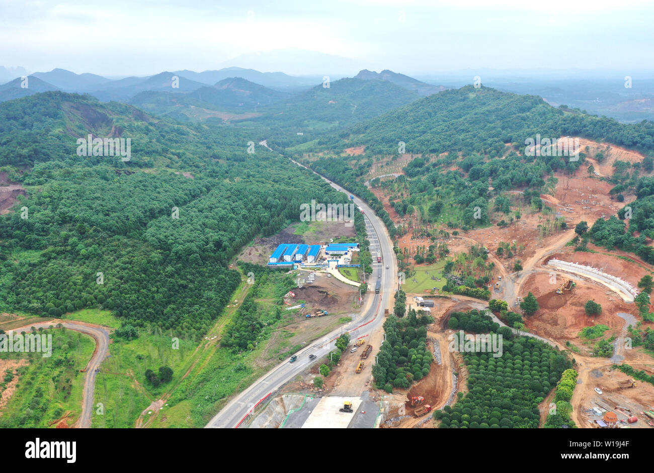 (190701) -- NANNING, July 1, 2019 (Xinhua) -- Aerial photo taken on ...