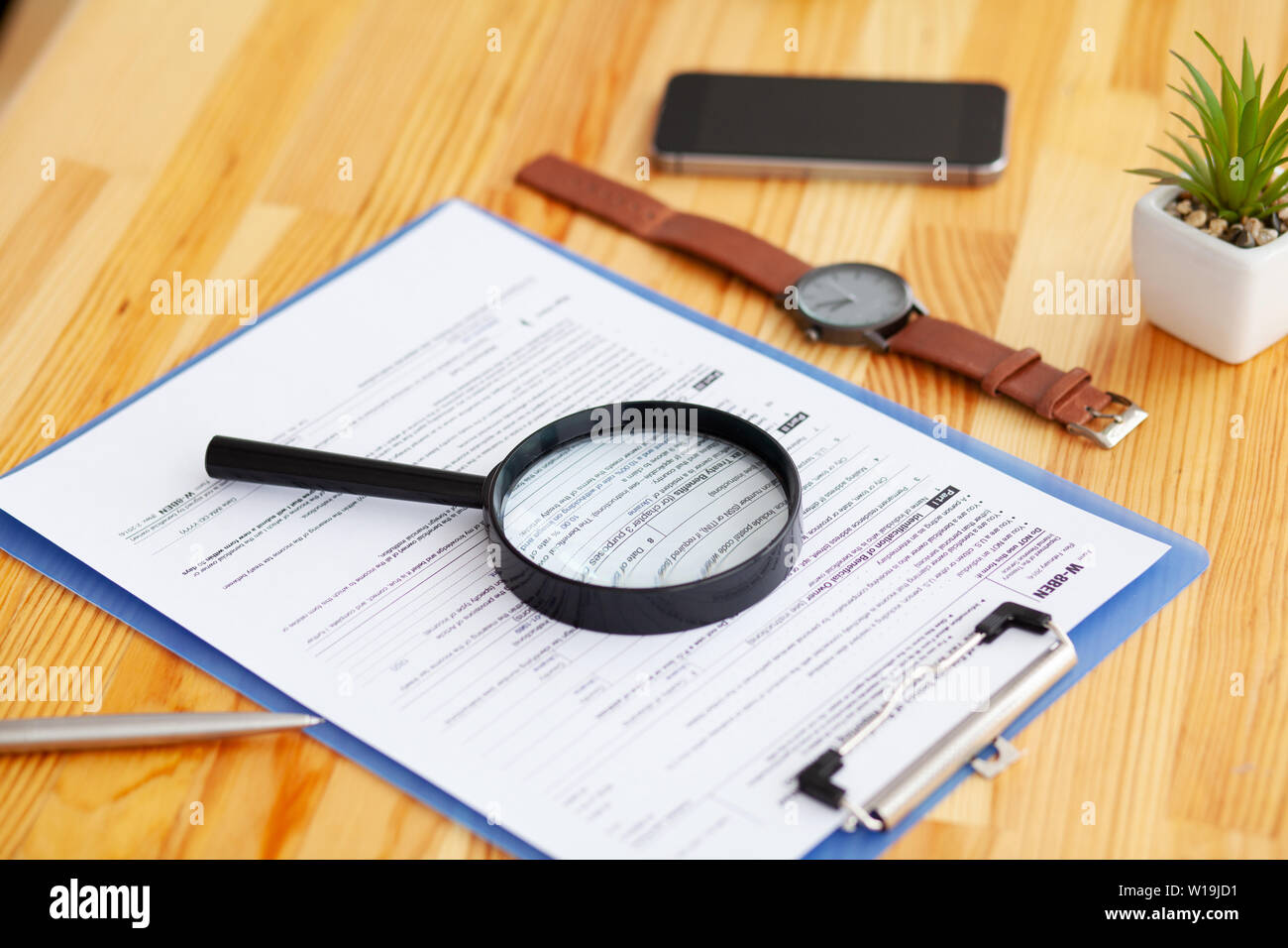 Contract. Blank of paper is on a wooden desk. Blank a4 paper is in the ...