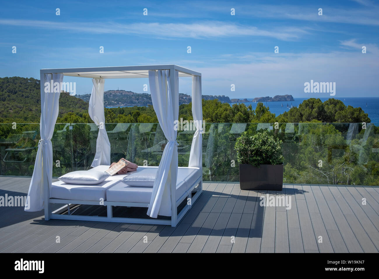 recreation and nice view from the top of a hotel Stock Photo - Alamy