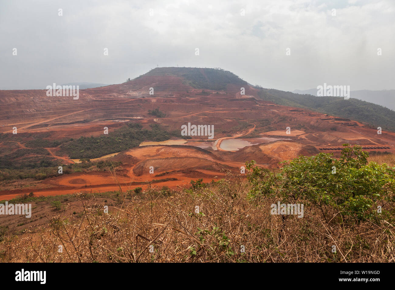 Mining operations for transporting and managing iron ore. Overall view ...
