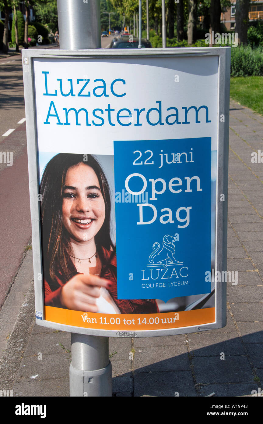 Billboard Luzac School At Amsterdam The Netherlands 2019 Stock Photo ...