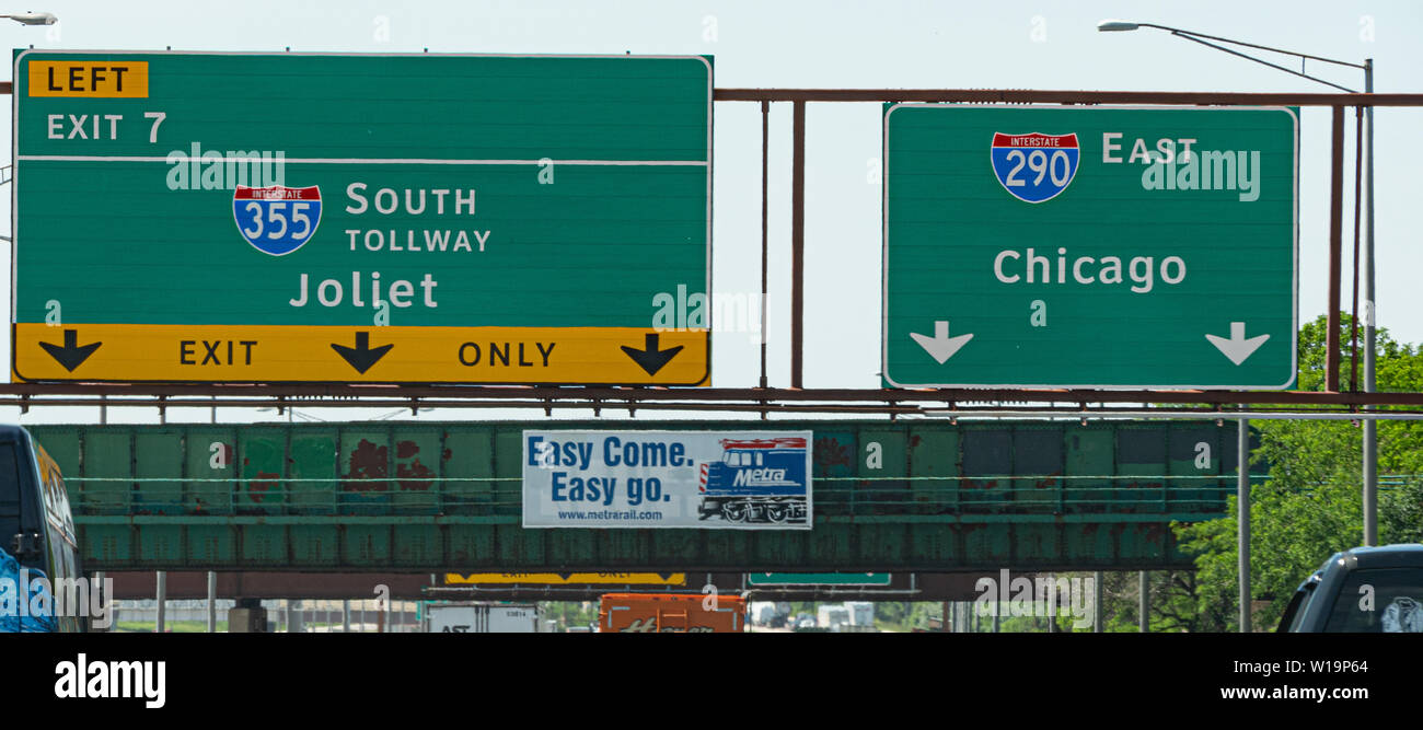 Chicago freeway aerial hi-res stock photography and images - Alamy