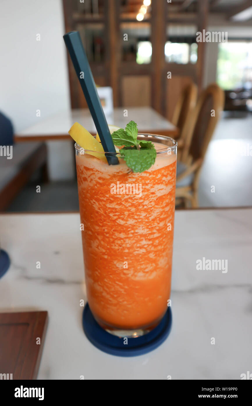 mocktail, fruit juice or orange juice for serve Stock Photo - Alamy