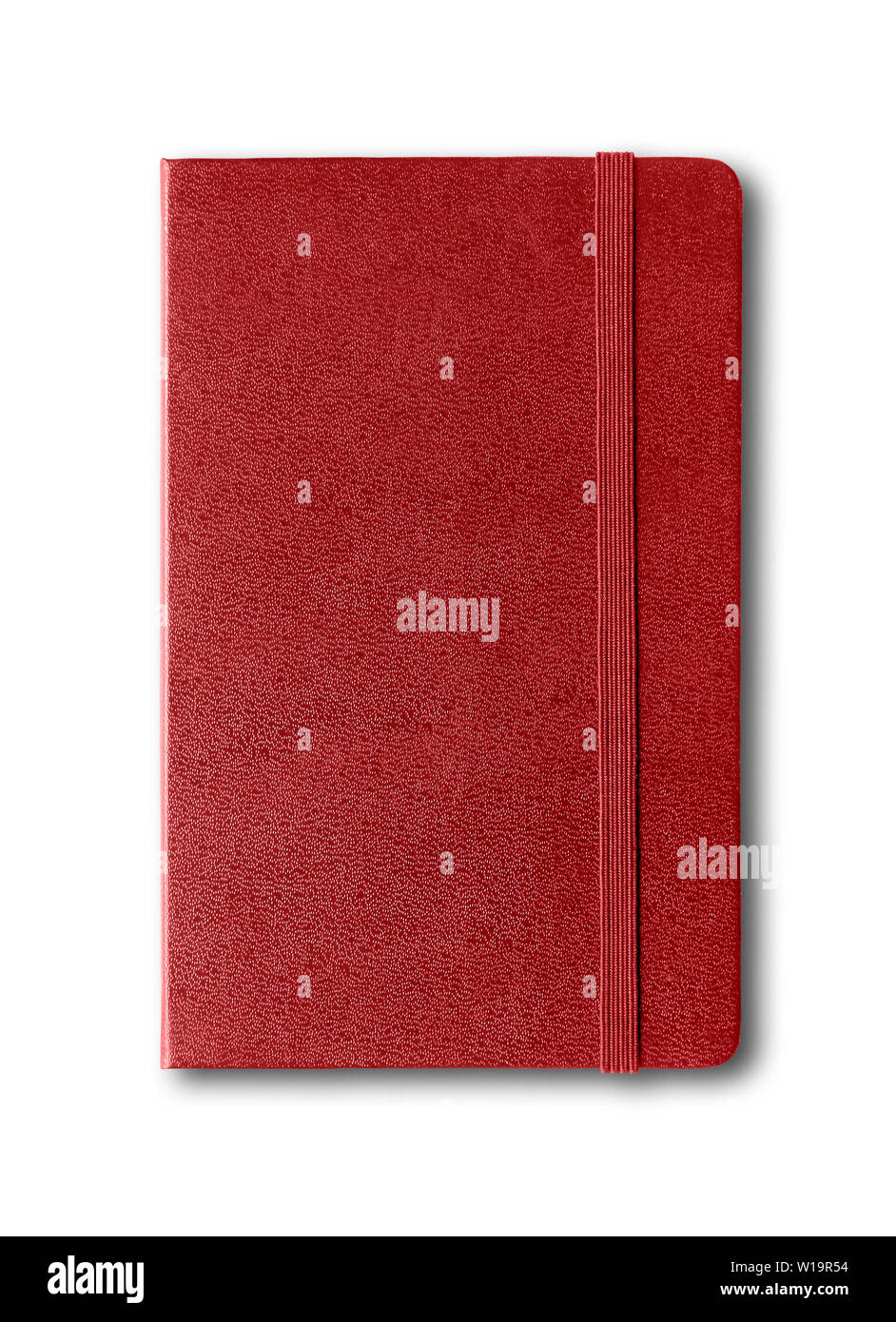 Dark red closed notebook mockup isolated on white Stock Photo - Alamy