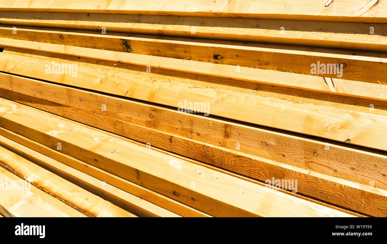 stack of wooden planks / building timber Stock Photo - Alamy