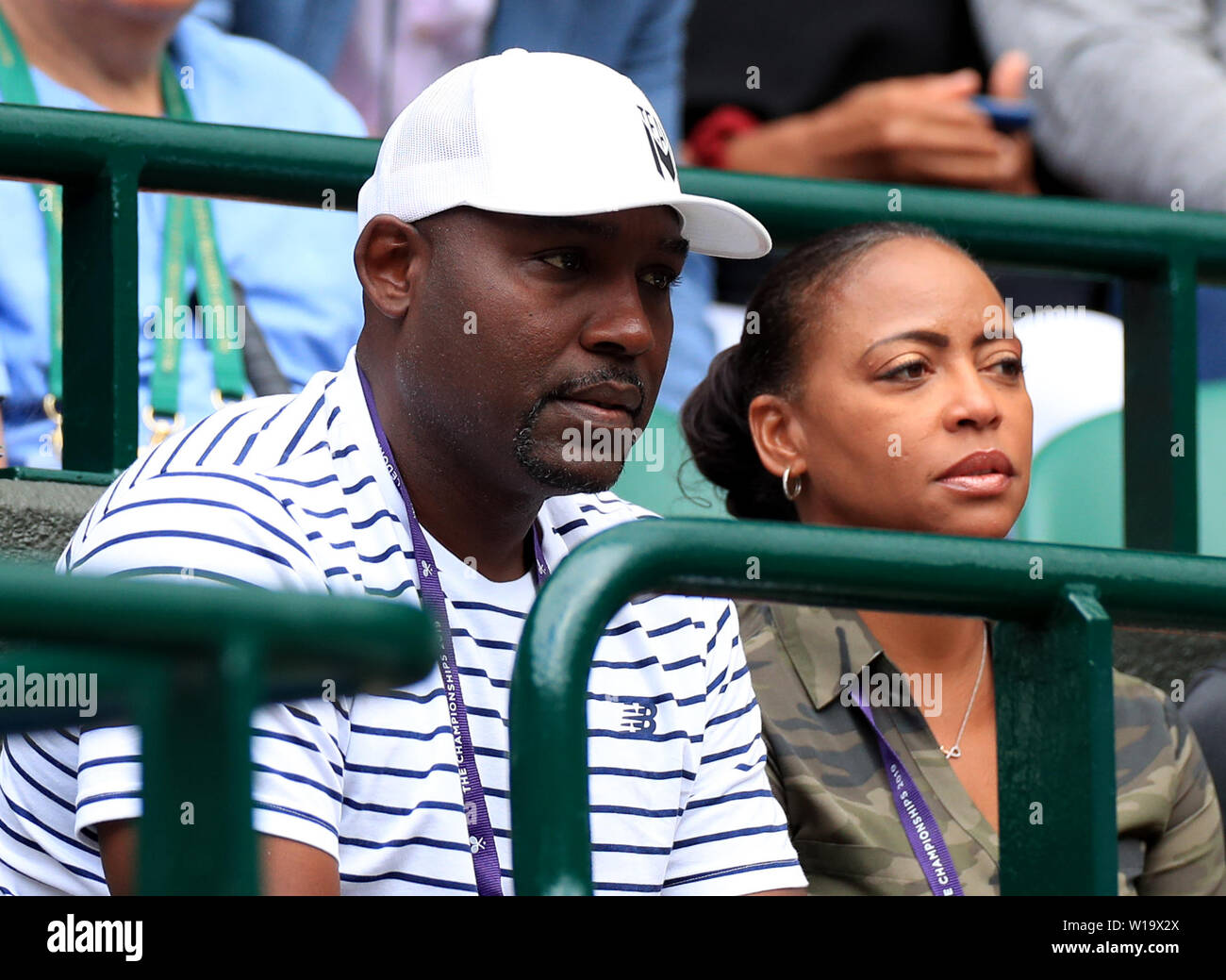 Father and Coach of Cori Gauff, Corey Gauff with is wife Candi on day ...