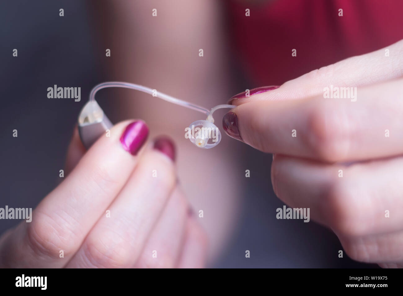 Digital modern technology for deaf people micro hearing aid Stock Photo - Alamy