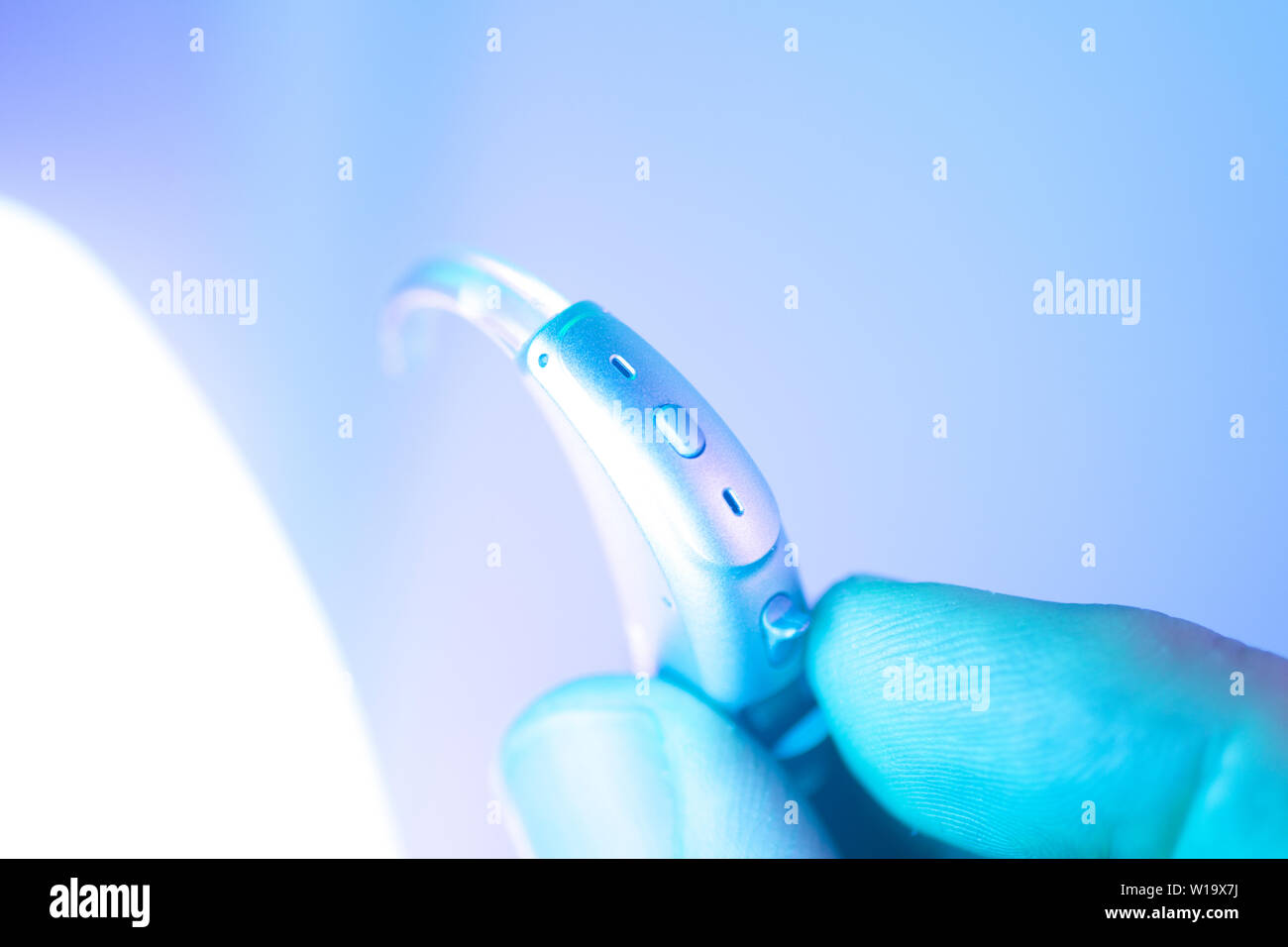 Modern digital hearing aid for deafness and deaf people Stock Photo - Alamy