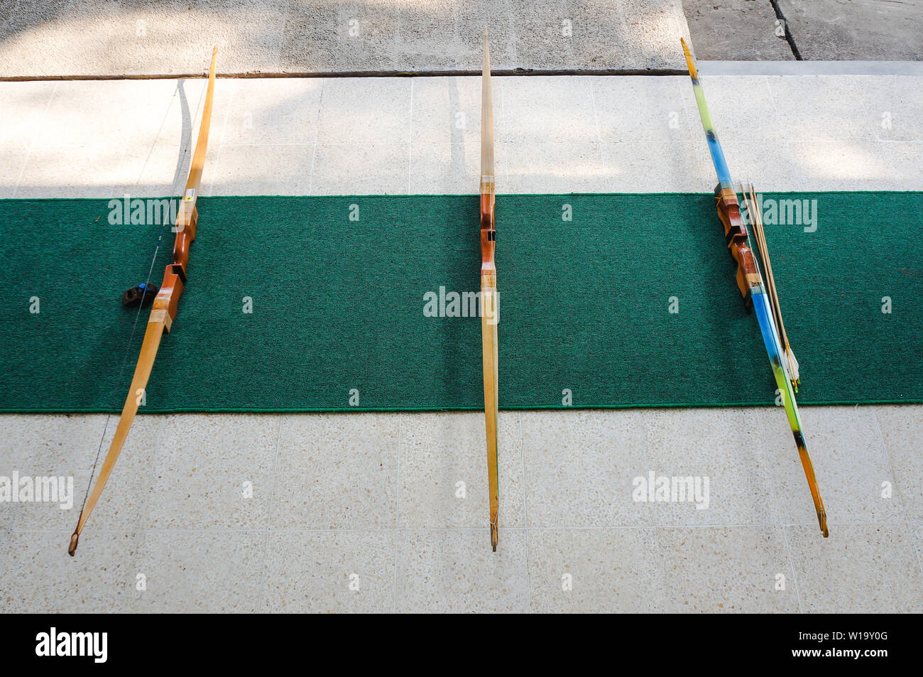 Wooden bows and arrows for Jemparingan, Mataram Kingdom's traditional ...