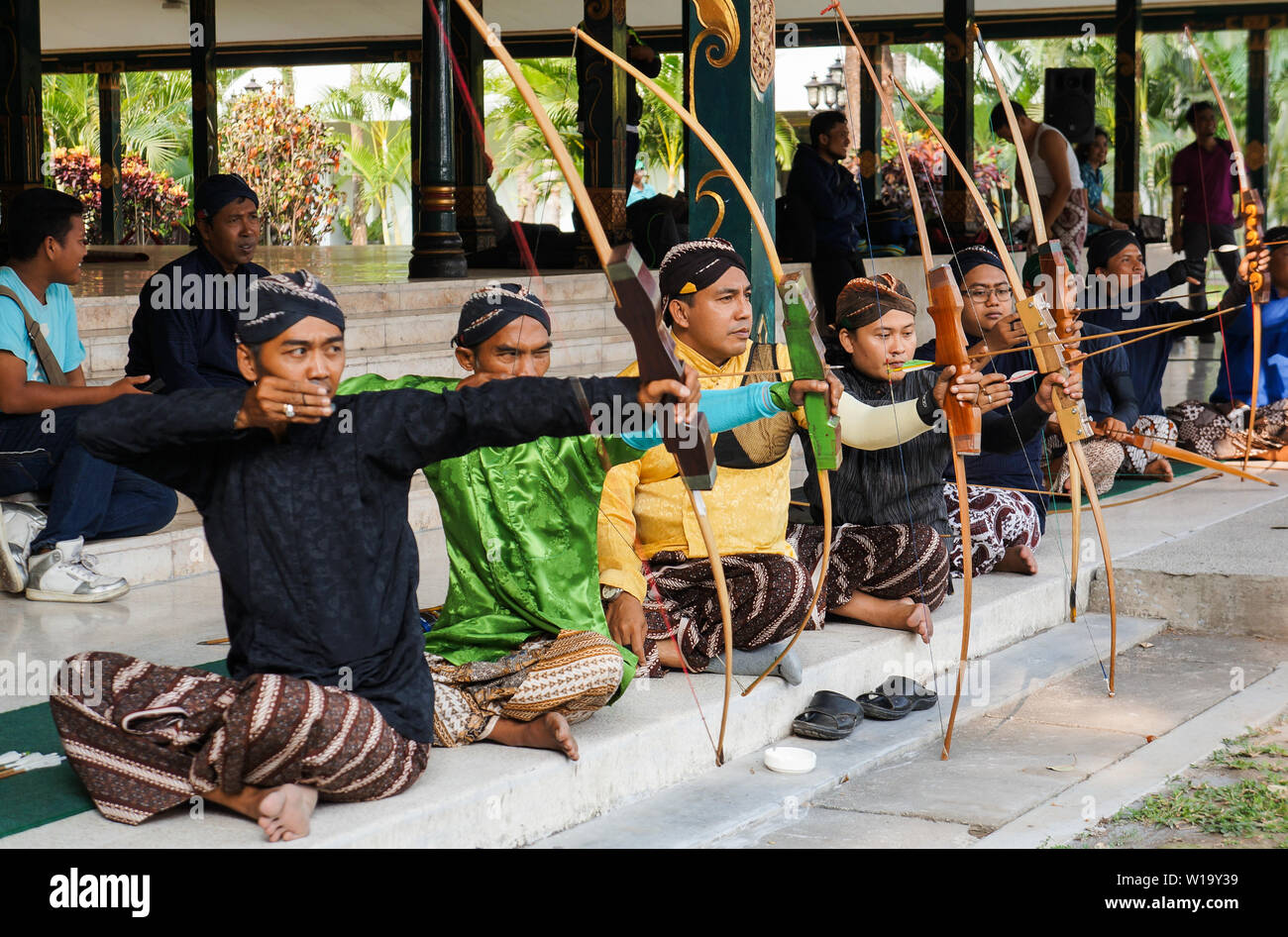 Javanese practicing Jemparingan, Mataram Kingdom's traditional archery ...