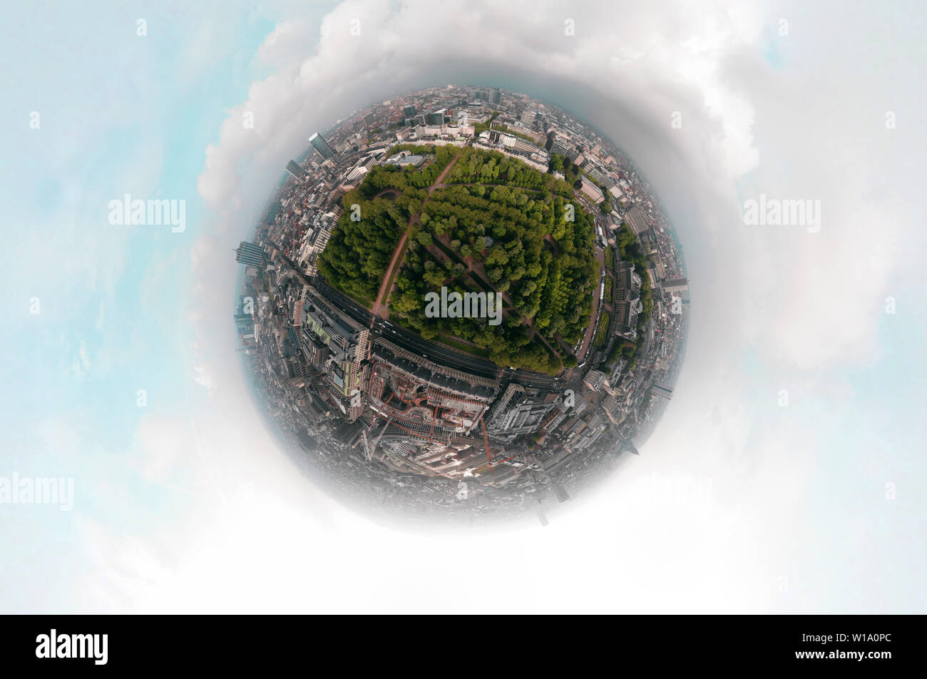 Aerial view Panorama 360 degrees Brussels, Royal Palace Stock Photo - Alamy