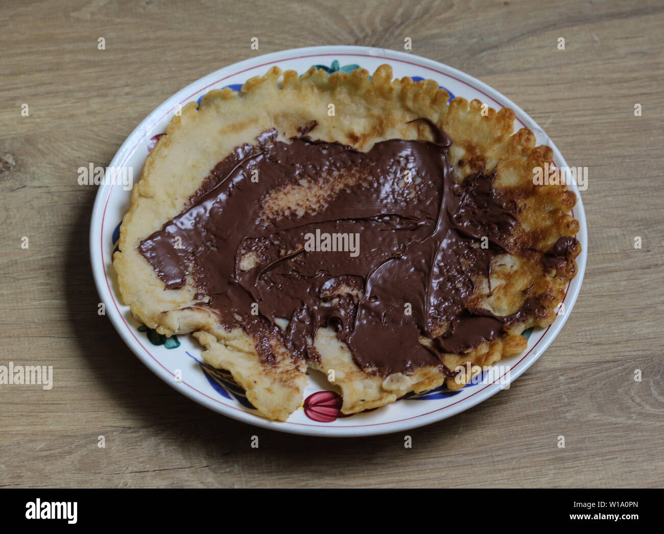close up of pancake with chocolate pasta Stock Photo - Alamy