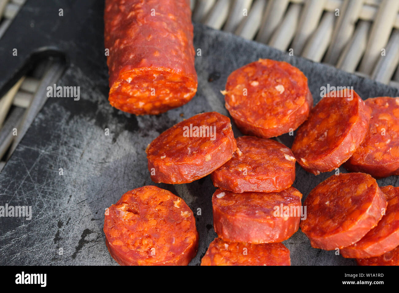 Chopped chorizo isolated hi-res stock photography and images - Alamy