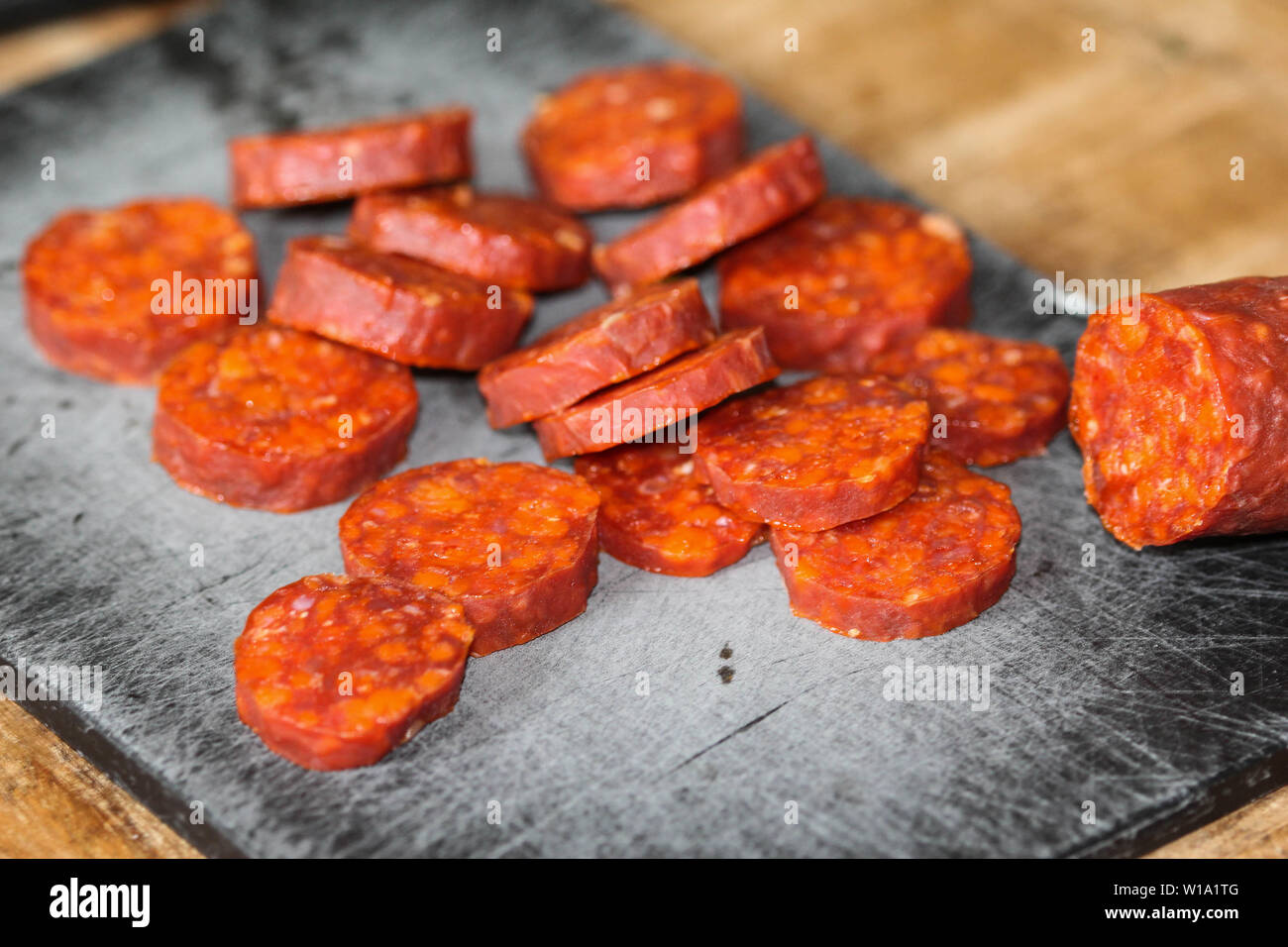 Chopped chorizo isolated hi-res stock photography and images - Alamy