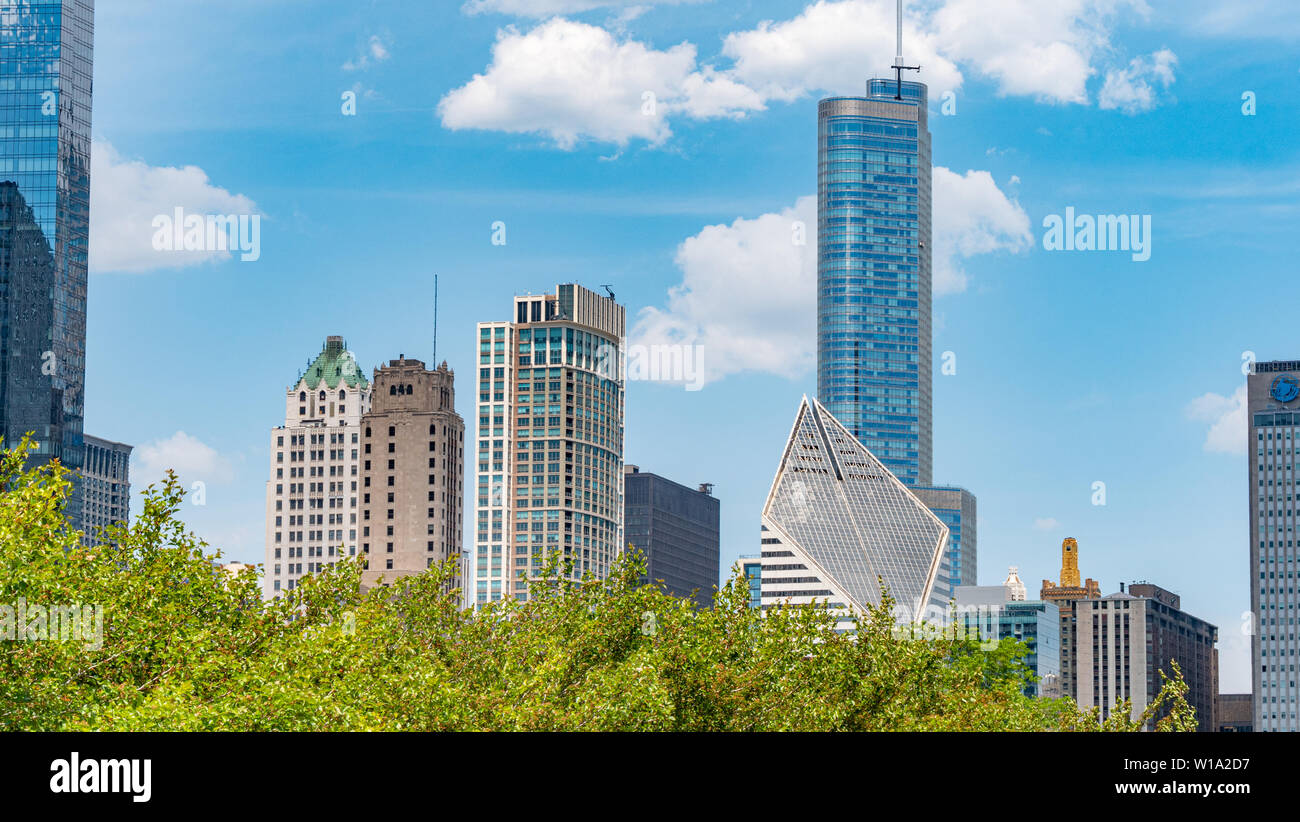 Iconic buildings at Chicago downtown - CHICAGO, USA - JUNE 12, 2019 ...