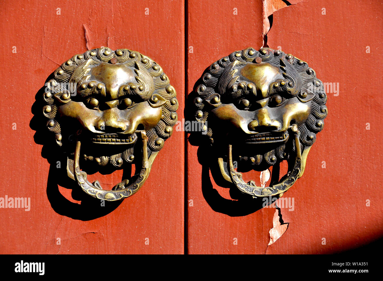 Bronze handle detail from temple objects in Forbidden City China Stock ...