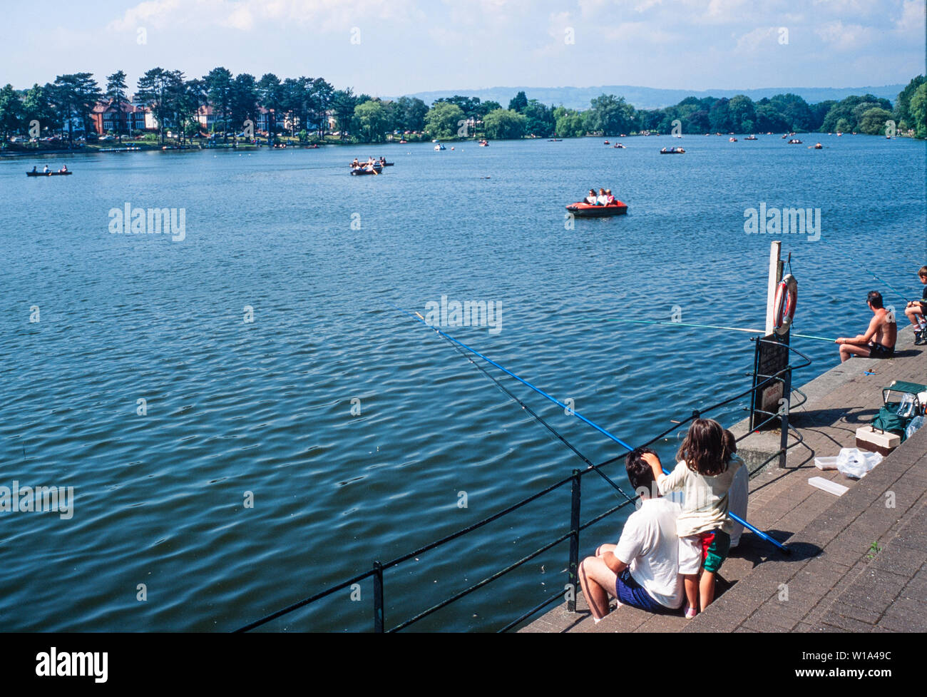 Fishing at Roath Park Lake, Cardiff Stock Photo - Alamy
