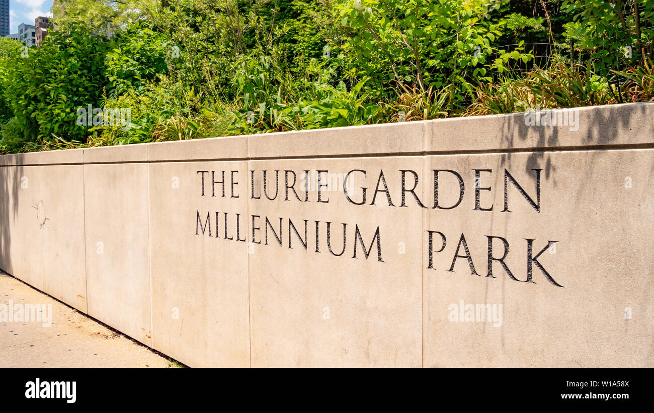 Lurie Garden at Millennium Park in Chicago - street photography Stock ...