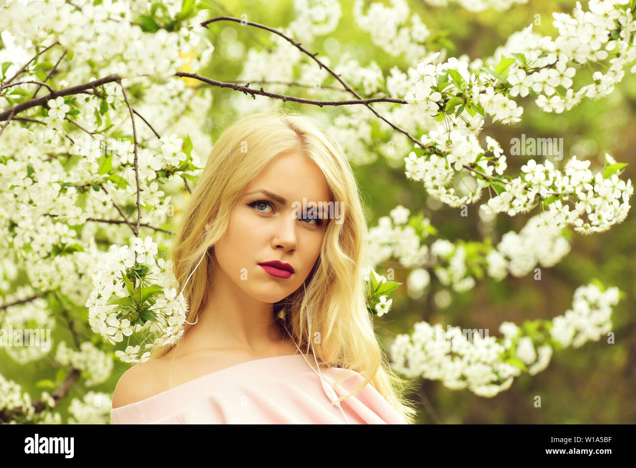 beautiful woman in spring or summer, nature and fashion, wedding Stock ...