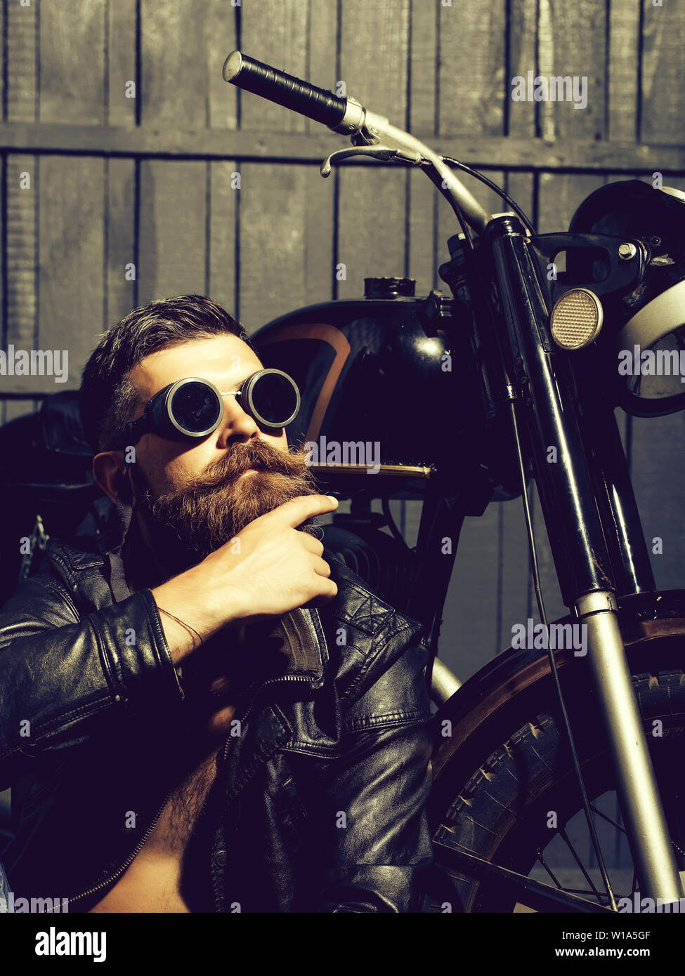 Biker moustache hi-res stock photography and images - Alamy