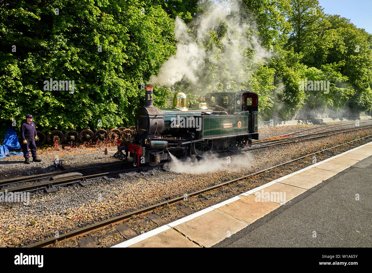 Tank engine Kissack being shunted at Douglas station, Isle of Man prior ...